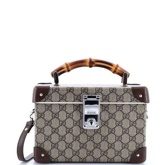 Gucci | Bags | Gucci Bamboo Globetrotter Vanity Case Gg Coated Canvas ...